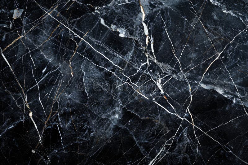 Photo of Black Kitchen Marble Top Pattern with White Veins. Background ...