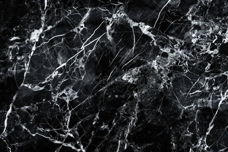 Photo of Black Kitchen Marble Top Pattern with White Veins. Background ...