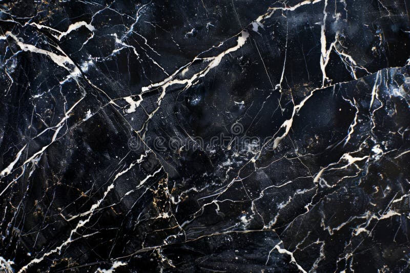 Photo of Black Kitchen Marble Top Pattern with White Veins. Background ...