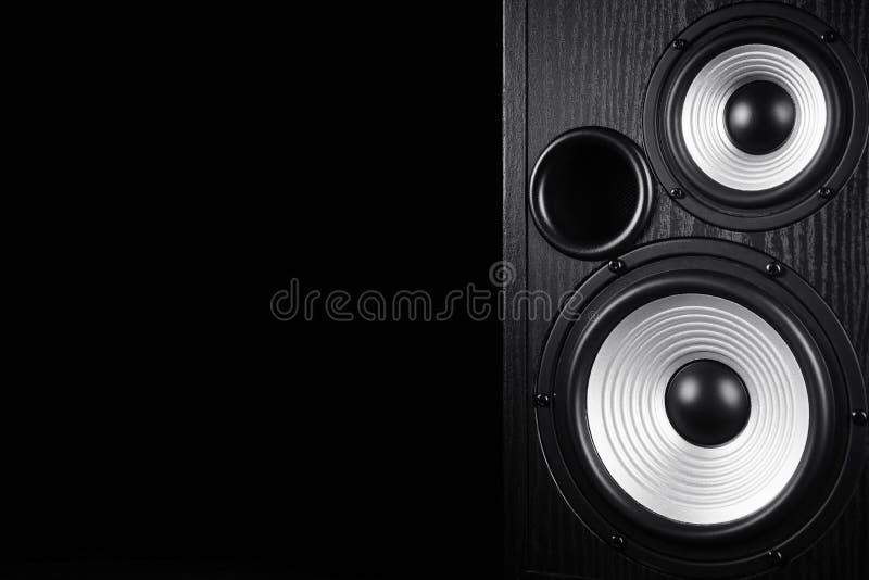 Photo of Black Music Audio Speaker. Close-up. Stock Image - Image of ...