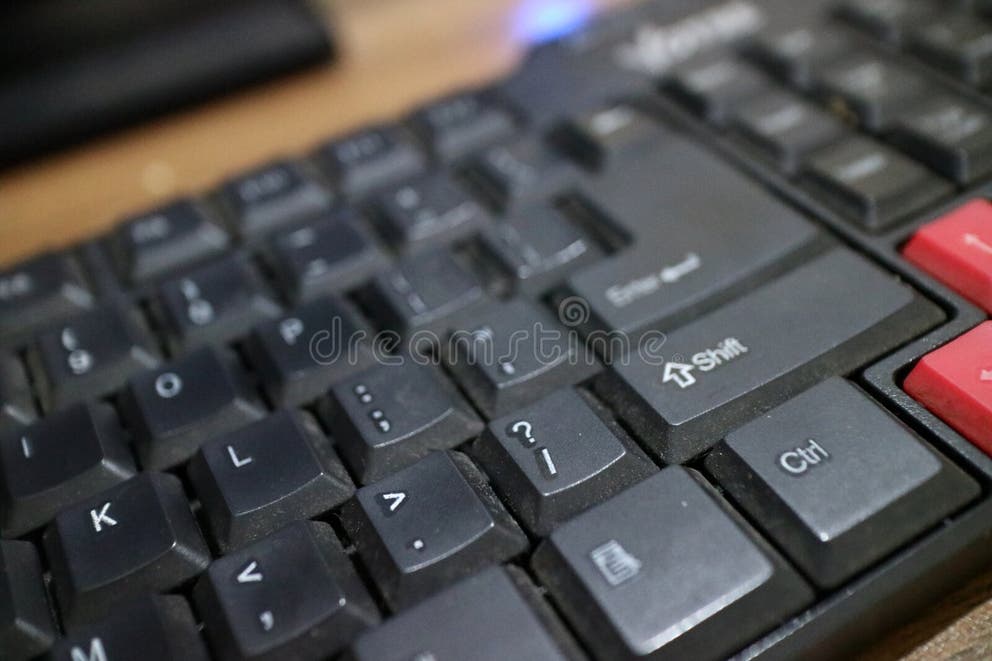 A Black Computer Keyboard, Slightly Dusty Stock Photo - Image of ...