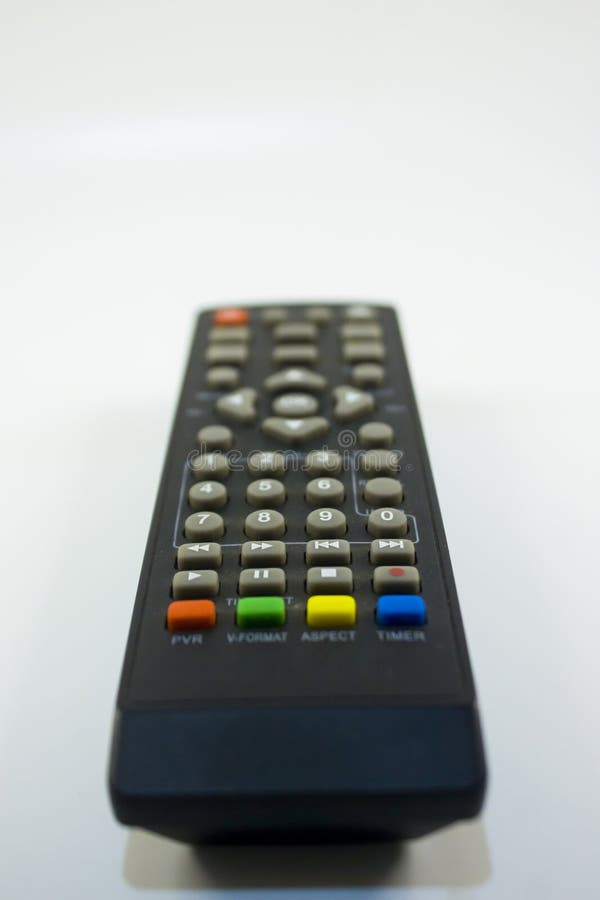 Photo of a Black TV Remote on a White Background Stock Image - Image of ...