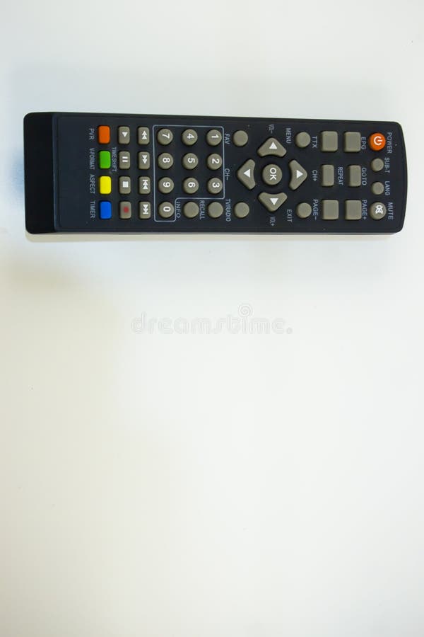 Photo of a Black TV Remote on a White Background Stock Photo - Image of ...