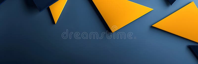 Blue Background with Yellow and Navy Triangle Shapes - AI Generated ...