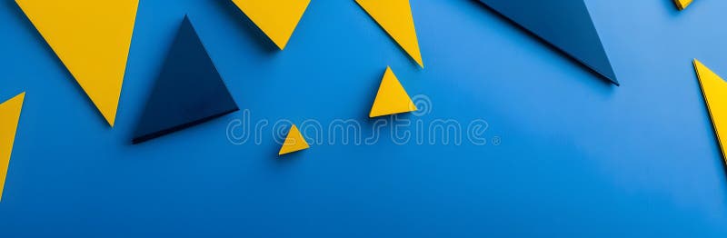 Abstract Blue Background with Yellow and Navy Triangles - AI Generated ...
