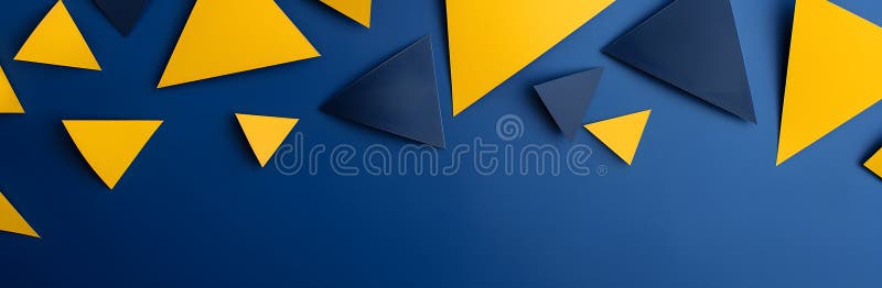 Blue Background with Yellow and Navy Triangles Web Banner - AI ...