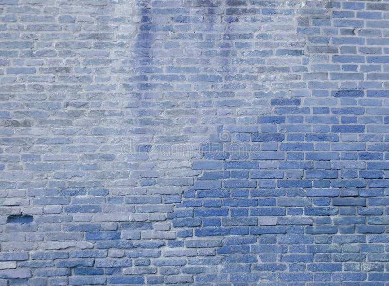 Brick Old Blue Wall. Photo. Texture with Bricks. Stock Image - Image of ...