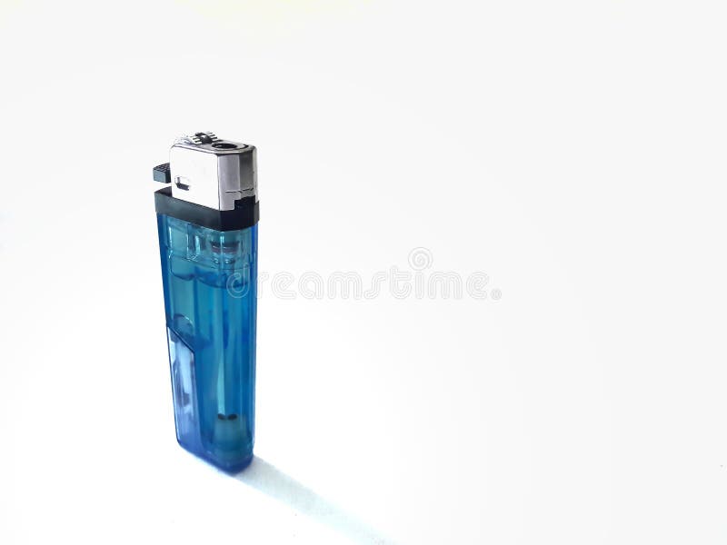Photo of a Blue Lighter on a White Background Stock Image - Image of ...