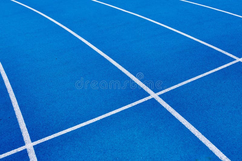 Photo of Blue Stadium Tracks Stock Image - Image of blue, football ...