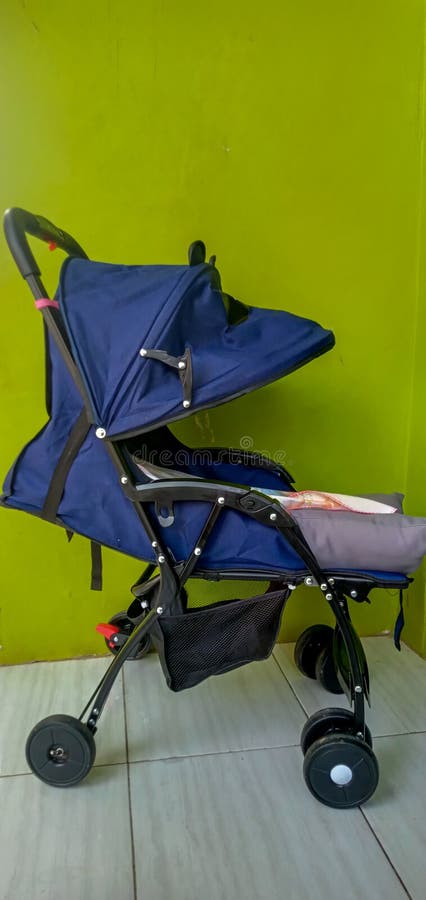 A Photo of a Blue Stroller Baby for Newborns Stock Image - Image of ...