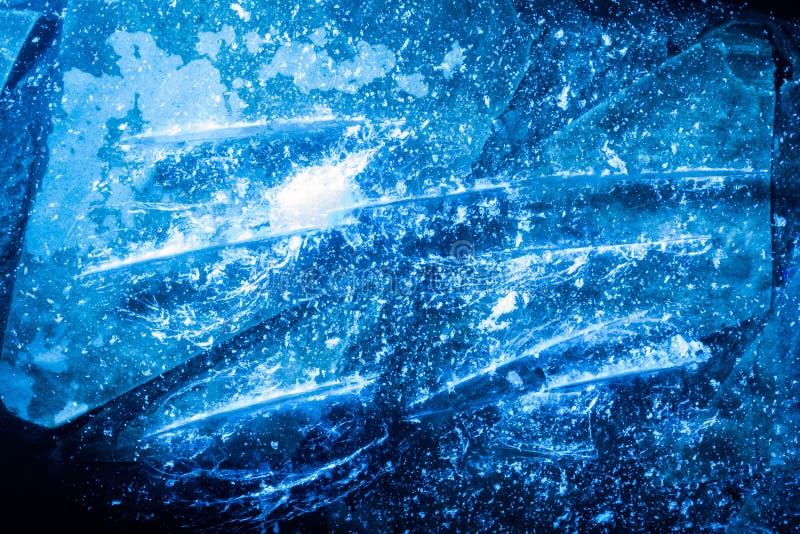 Blue Toned Frozen Scratched Ice Texture Stock Image - Image of north ...