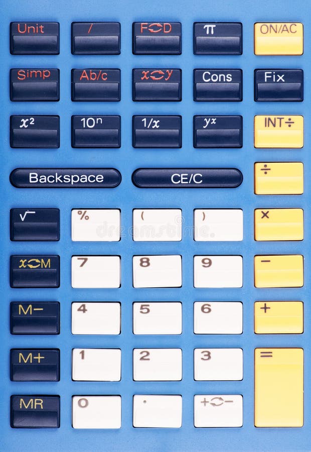 Photo of Blue, White, and Yellow Calculator Keys Stock Photo - Image of ...