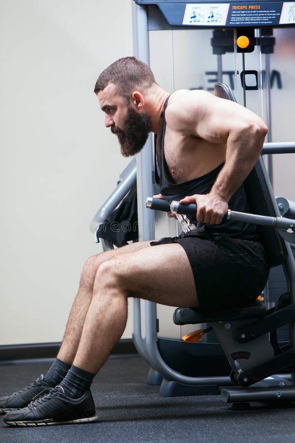 Photo Bodybuilder with a Beard in the Gym Stock Image - Image of active ...