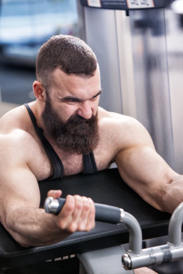 Photo Bodybuilder with a Beard in the Gym Stock Photo - Image of bench ...