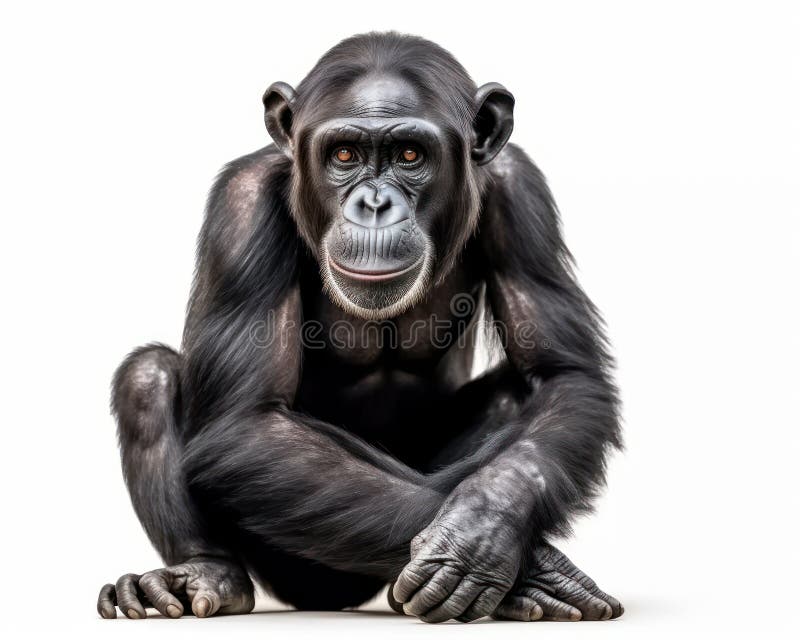 Photo of Bonobo Isolated on White Background. Generative AI Stock ...