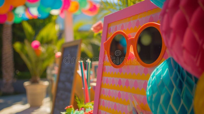 A Photo Booth Area Complete with Props and Backdrops for Fun and ...