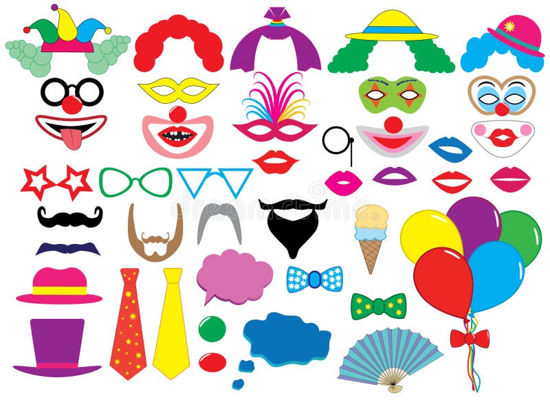 Clown props face stock vector. Illustration of cutout - 71105630