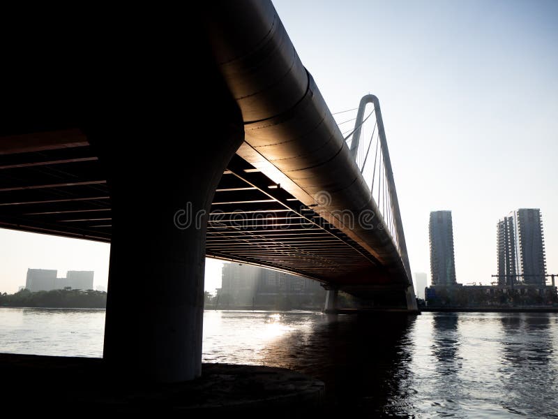 This Photo is from the Bottom Corner of Ba Son Bridge at Dawn. Stock ...