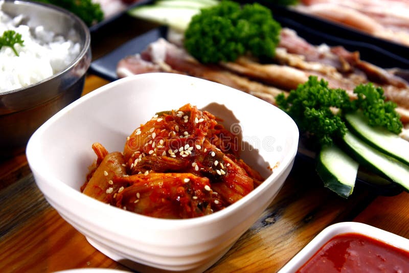 Bowl of fresh Kimchi stock photo. Image of diner, complete - 117875162