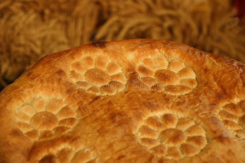 On Photo Bread, Flat Round Cake Grain Stock Photo - Image of close ...