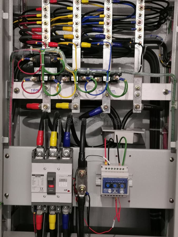 Photo of Breaker with Proctection and Distribution Cables. Editorial ...