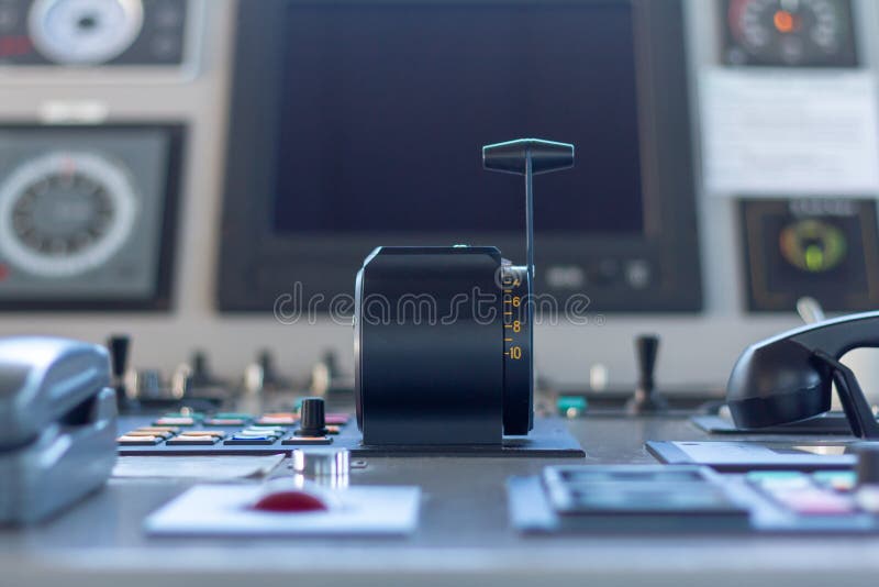 Photo of Bridge Telegraph of Modern Dry Cargo Vessel Stock Photo ...