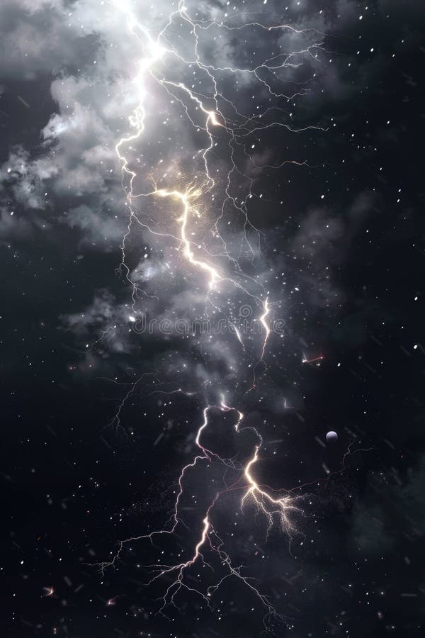 A Photo of a Bright Flash of Light As a Lightning Bolt Strikes through ...