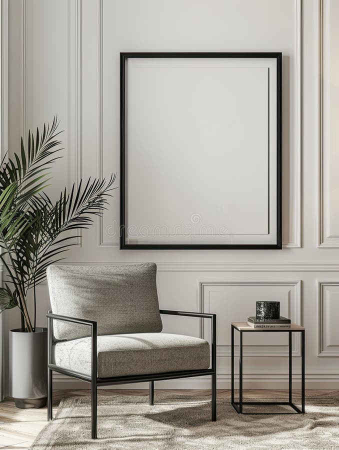 Photo of Bright Modern Interior Apartment with Black Frame A2 Format ...