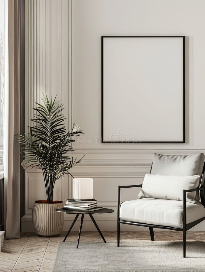 Photo of Bright Modern Interior Apartment with Black Frame A2 Format ...