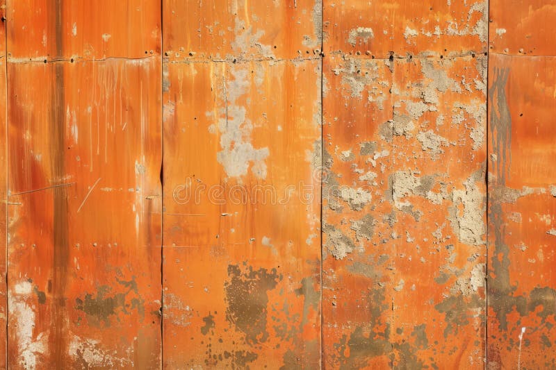 Photo of Bright Orange Metal Wall. Background Texture for Backdrops or ...