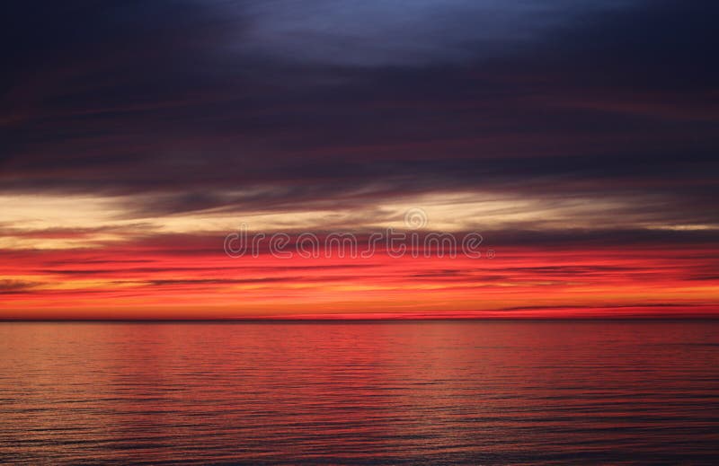 Photo of a Bright Red Sunset on the Black Sea Stock Image - Image of ...