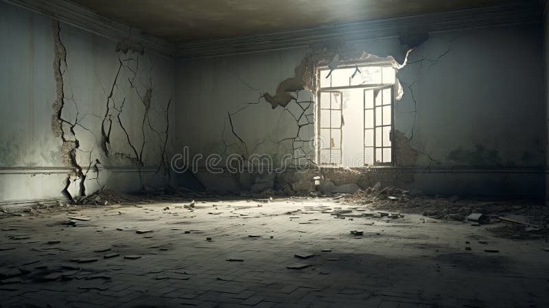 Abandoned Room with Cracked Walls: a Detailed 3d Image in 8k Resolution ...