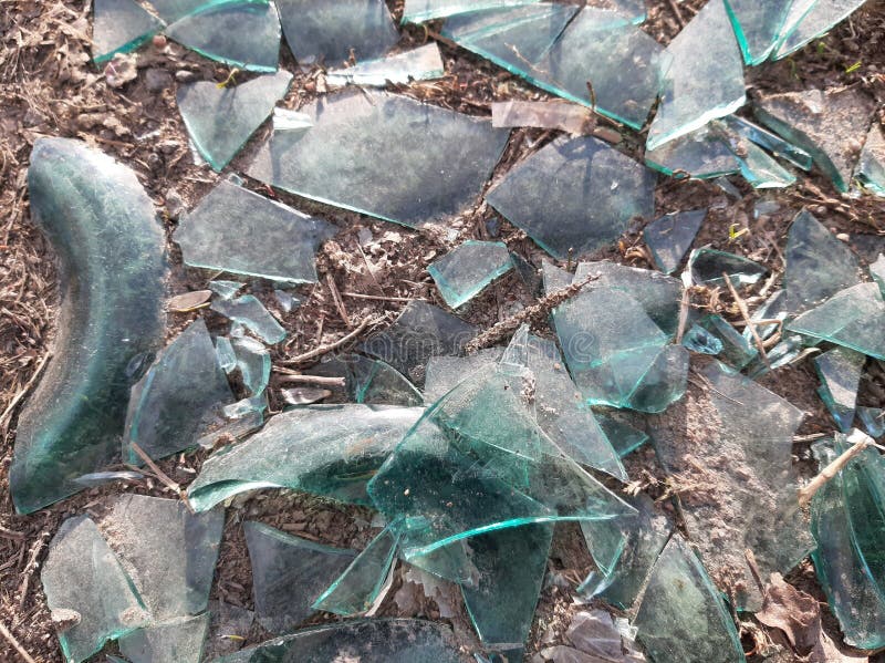 Photo of Broken Glass Lying on the Ground Stock Image - Image of ground ...