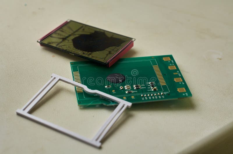 Photo of Broken Screen, Chip and Frame Stock Photo - Image of science ...