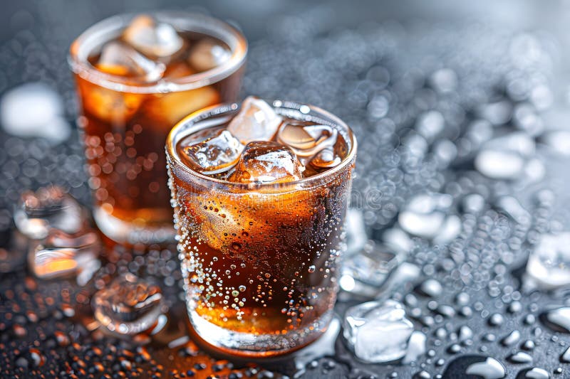 A Photo of Brown Cold Brew Coffee with Ice and a Cool, Gourmet ...