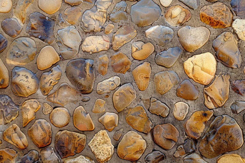 Photo of Brown Pebble Stone Paving Surface. Background Texture for ...