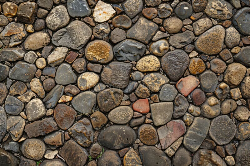 Photo of Brown Pebble Stone Paving Surface. Background Texture for ...
