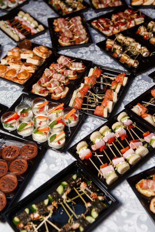 Photo of Buffet with Canapes Stock Image - Image of bacon, assortment ...