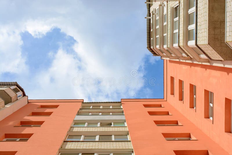 Photo of the Building Corner with Sky Stock Photo - Image of brown ...