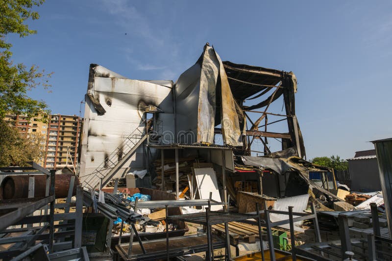 Photo of Building Destroyed by Fire Stock Image - Image of building ...