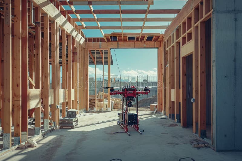 A Photo of a Building Under Construction, with a Crane in the ...