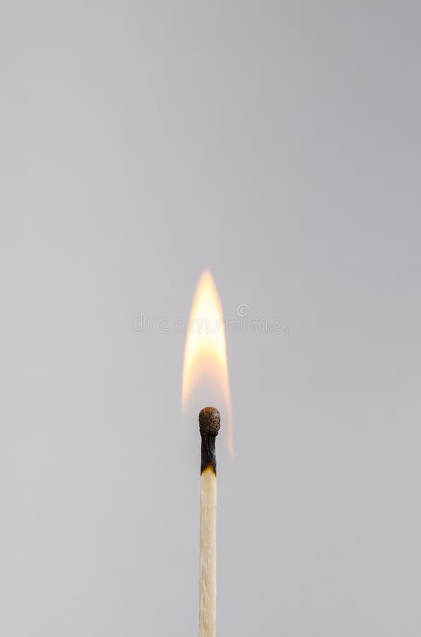 Burning Match Against Background Blue Flame Burning Burner Stock Image ...