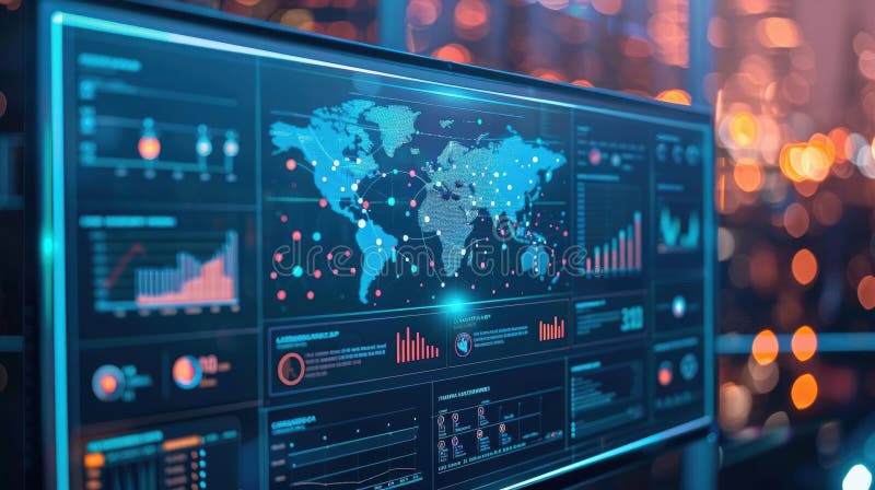 Photo of a Business Analytics Dashboard Displaying Client Metrics on an ...