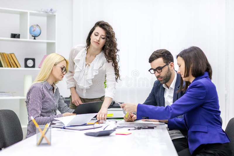 Photo of Business People Working at Office. Stock Image - Image of ...