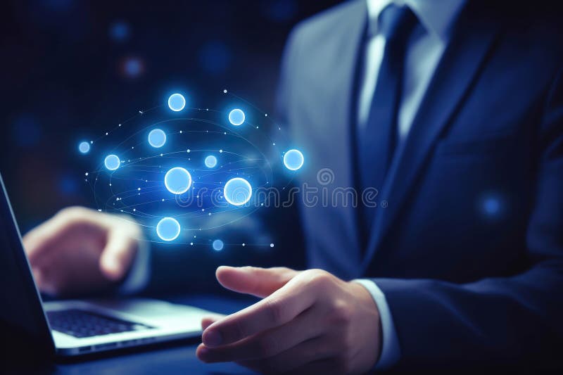 Photo of a Businessman Working on a Laptop in a Professional Setting ...