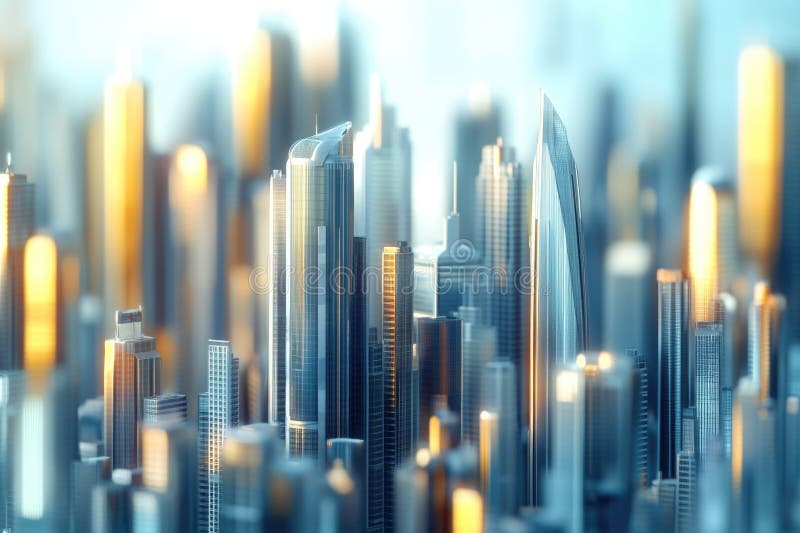 A Photo of a Bustling Metropolis with Many Tall Buildings Stock Image ...