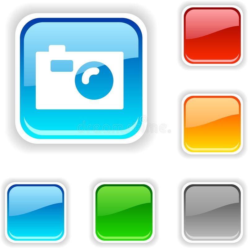 Photo button. stock vector. Illustration of media, buttons - 11537634
