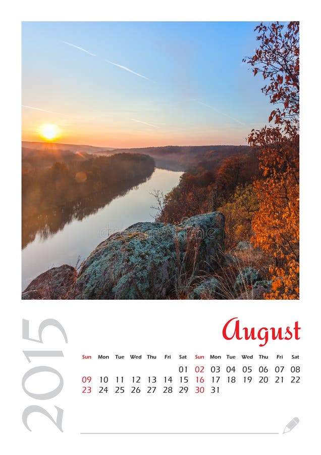 Photo Calendar with Minimalist Landscape 2015. Stock Image - Image of ...