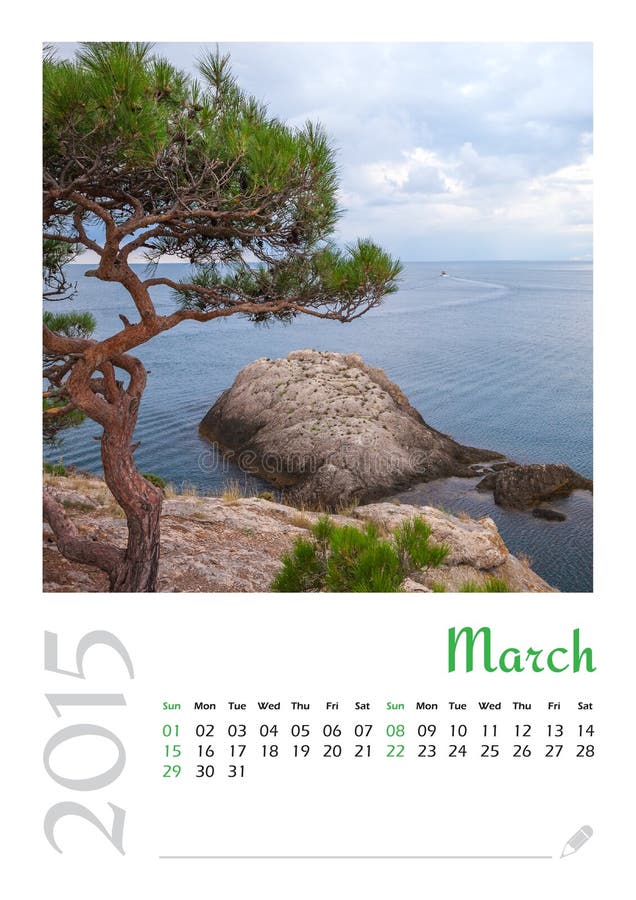 Photo Calendar with Minimalist Landscape 2015. Stock Photo - Image of ...