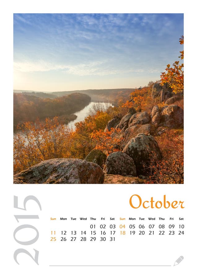 Photo Calendar with Minimalist Landscape 2015. Stock Photo - Image of ...